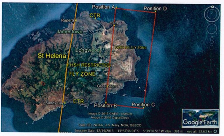 Zoning map - drones - St Helena Airport