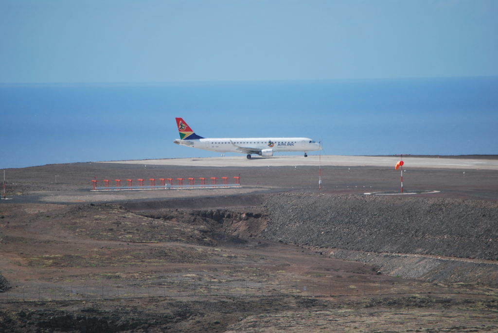 Airlink E190 on Runway - St Helena Airport